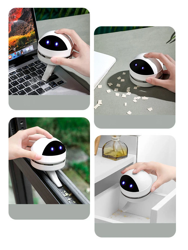 Aspirateur a main,Mini aspirateur Robot de bureau sans fil, balayeuse ...