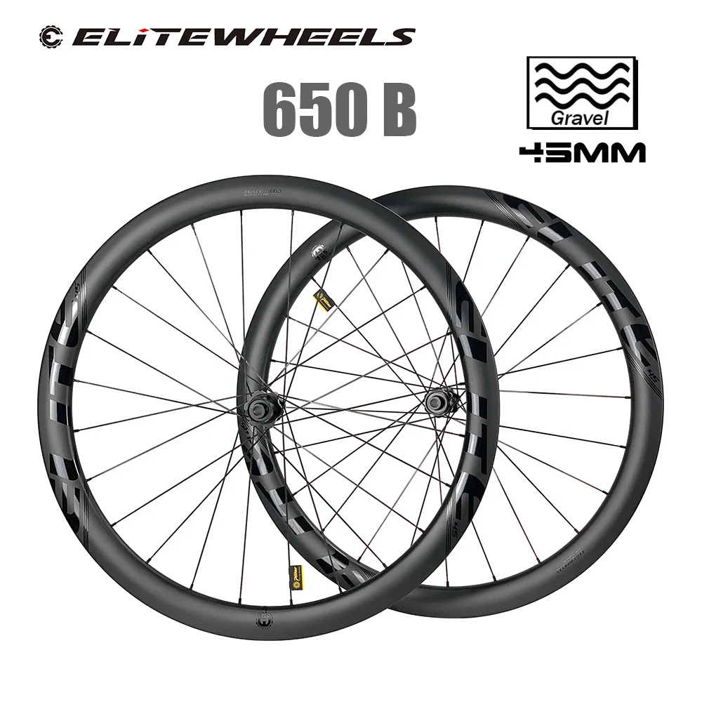ELITEWHEELS-650B-Gravel-Wheelset-Road-Disc-Carbon-Wheels-30x45mm ...