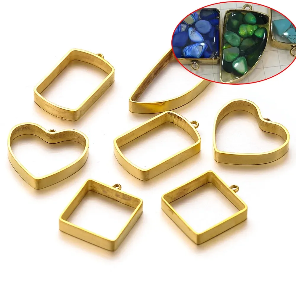10pcs-Stainless-Steel-PVD-Gold-Plated-Heart-Square-Shaped-UV-Resin ...