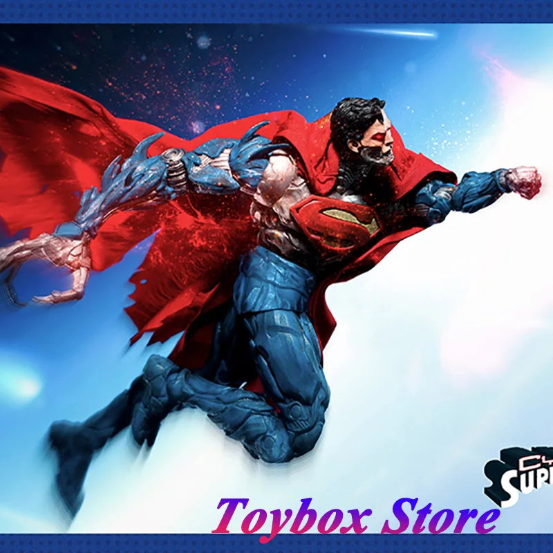 Forge-Knight-Classic-Red-Ripped-Version-Cyborg-Superman-Figurine-Cloak ...