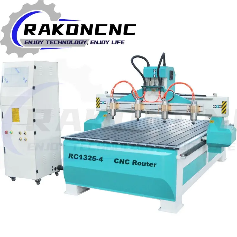 CNC-Router-Machine-para-Carpintaria-1325-um-reboque-quatro-cabe-as-m ...