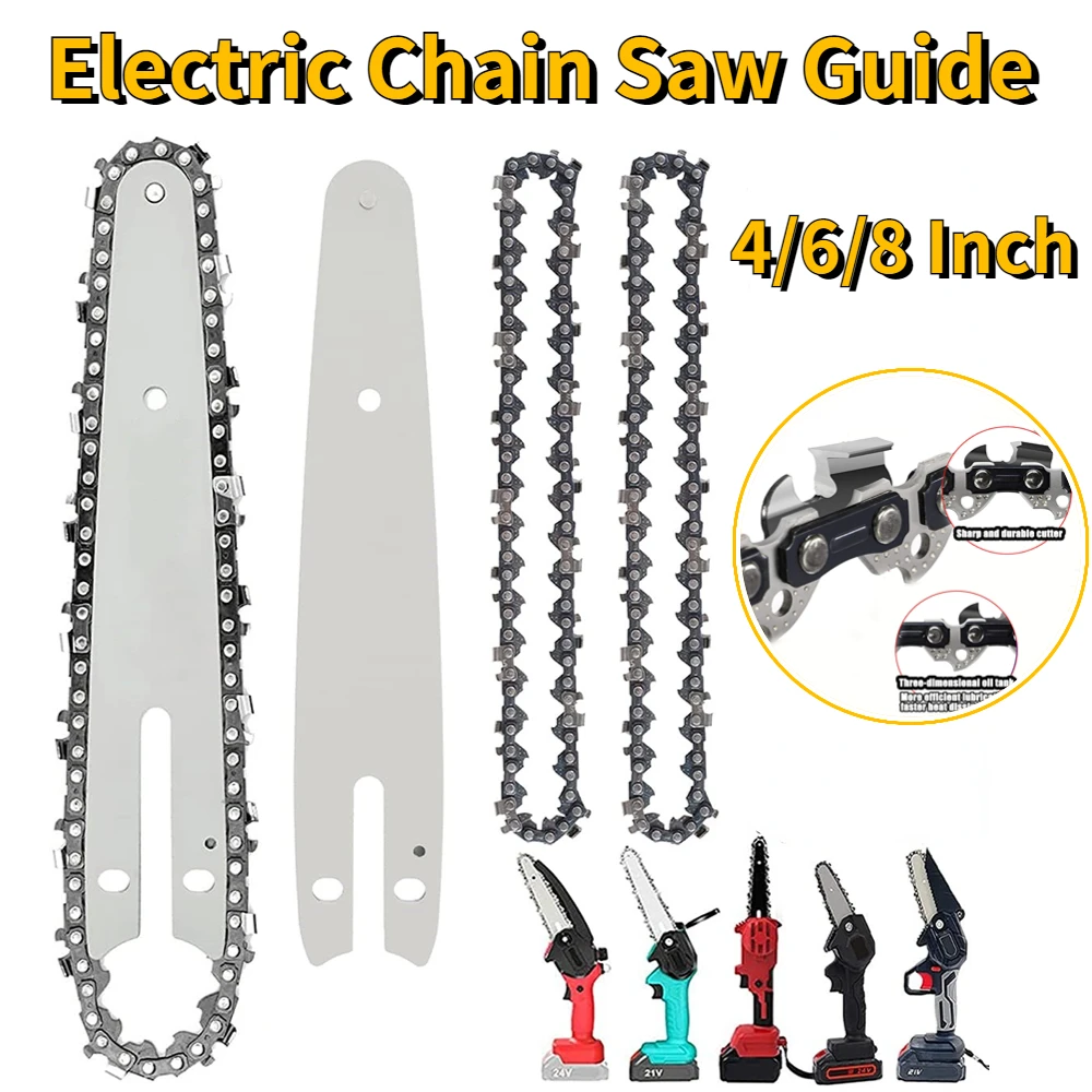 4/6/8 Inch Electric Chain Saw Guide Replacement Mini Steel Chainsaw ...