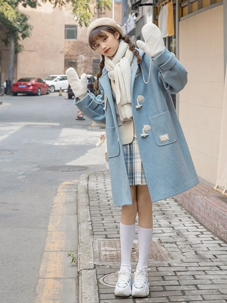 Nicemix Autumn Winter Trench Coat New Korean Japan Preppy Oversize Cowl ...