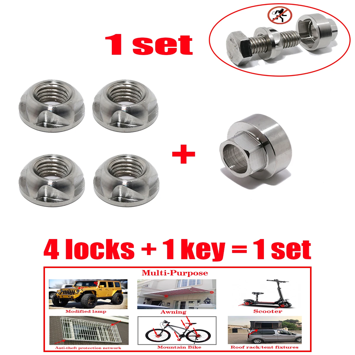 Security-Anti-Theft-Screws-Nuts-M6-M8-M10-M12-M14-Roof-rack-tent ...