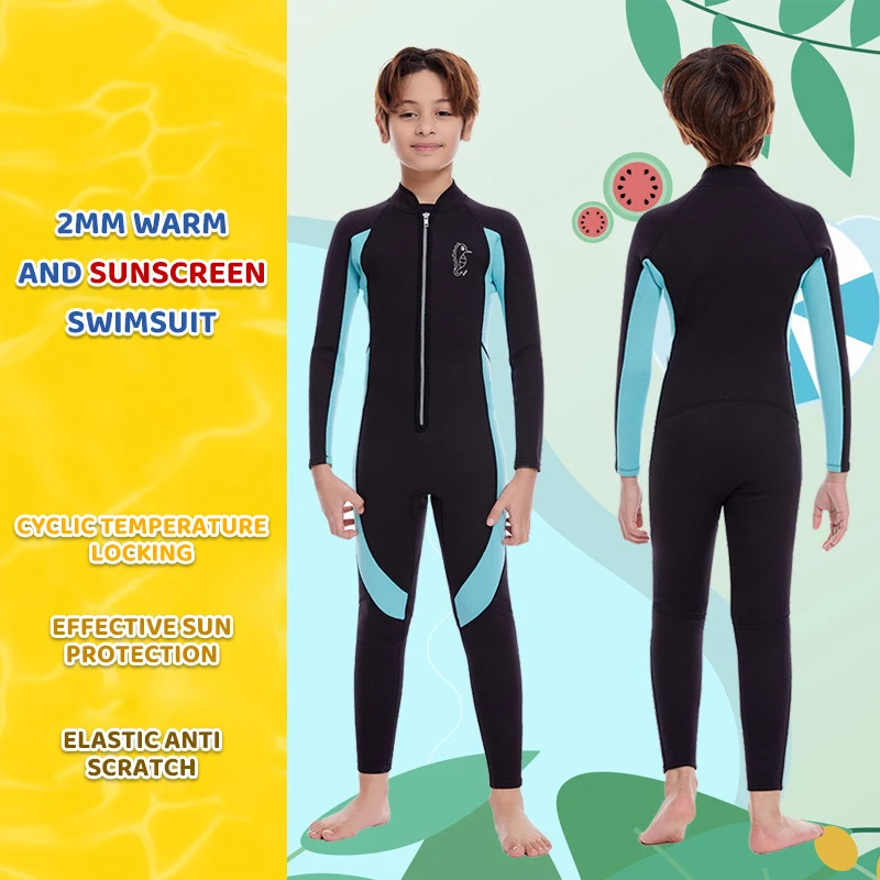 Children's 2MM Neoprene One piece Wetsuit Kid's Thermal Insulation Anti ...