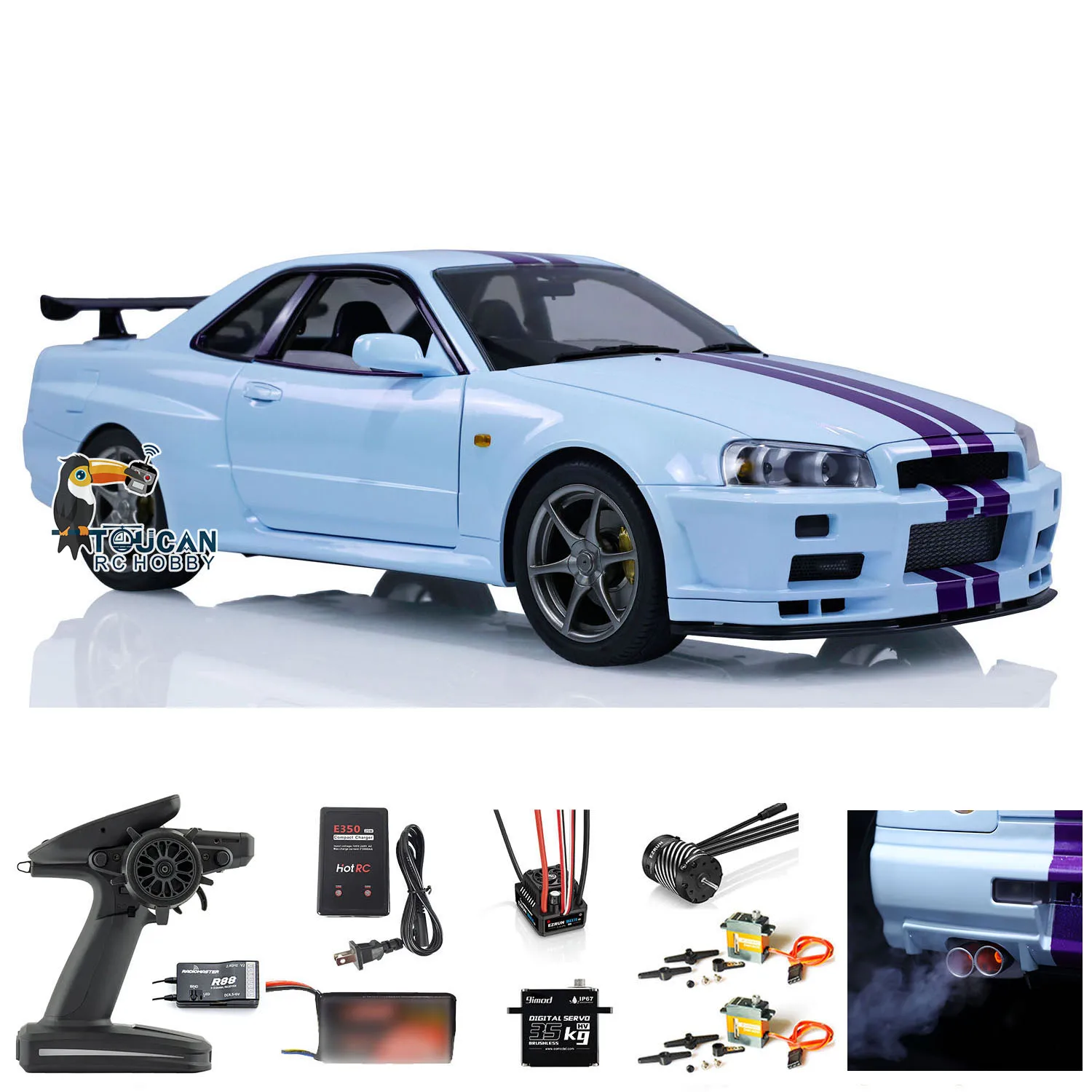 Capo-R34-4WD-1-8-RC-Racing-Car-4x4-Metal-de-alta-velocidad-RTR-Drift ...