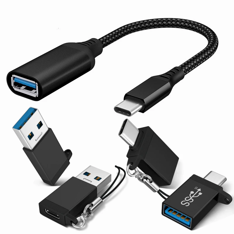 Cable adaptador OTG tipo C A USB 3,0, conector tipo C macho A USB 3,0 A ...