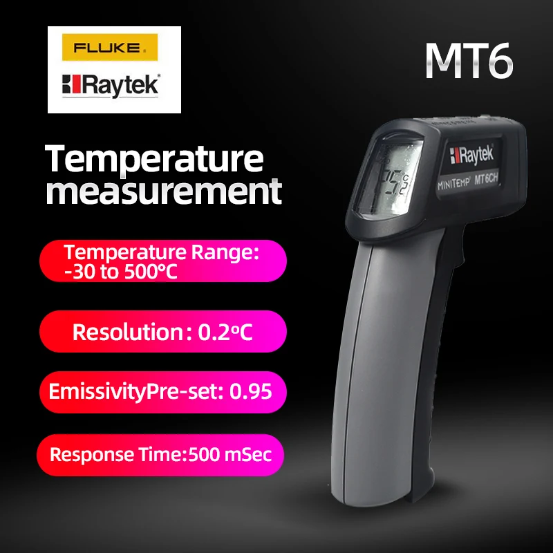 Raytek MT6 Digital Infrared Thermometer Laser Temperature Meter Non contact Pyrometer Imager ...