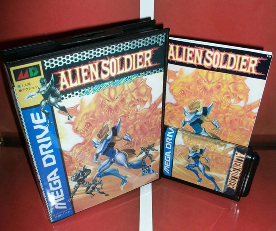 Alien-Soldier-with-Box-and-Manual-for-16-Bit-Sega-MD-Game-Cartridge ...