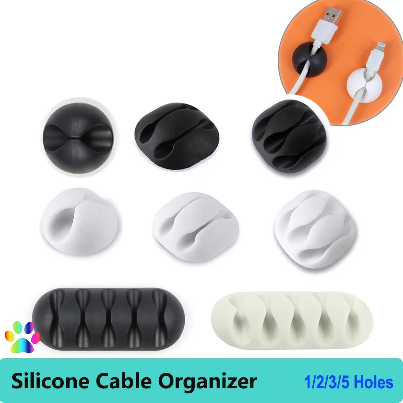 1-150Pcs-Cable-Organizer-Silicone-Cable-Management-Winder-Desktop-Tidy ...