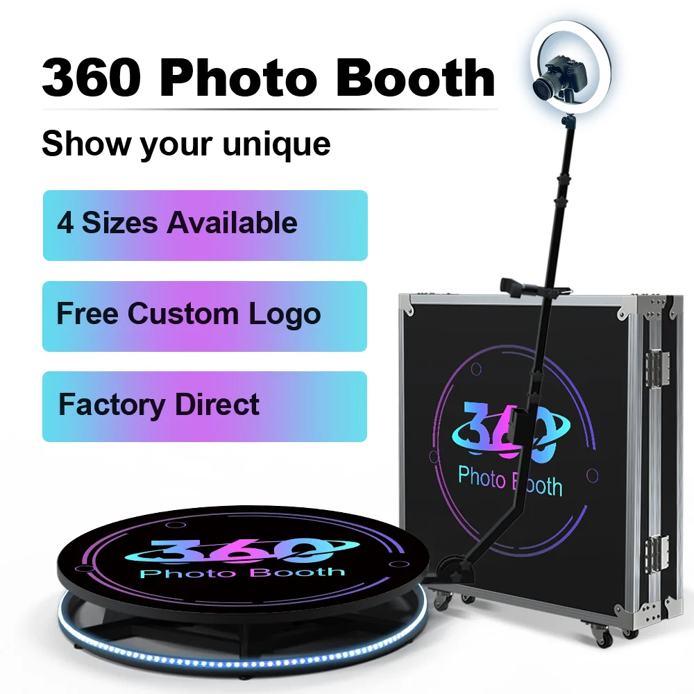 Spin 360 Photo Booth Rotating Machine for Party 360 Degree Video Photo Booth 80 100 115cm for ...