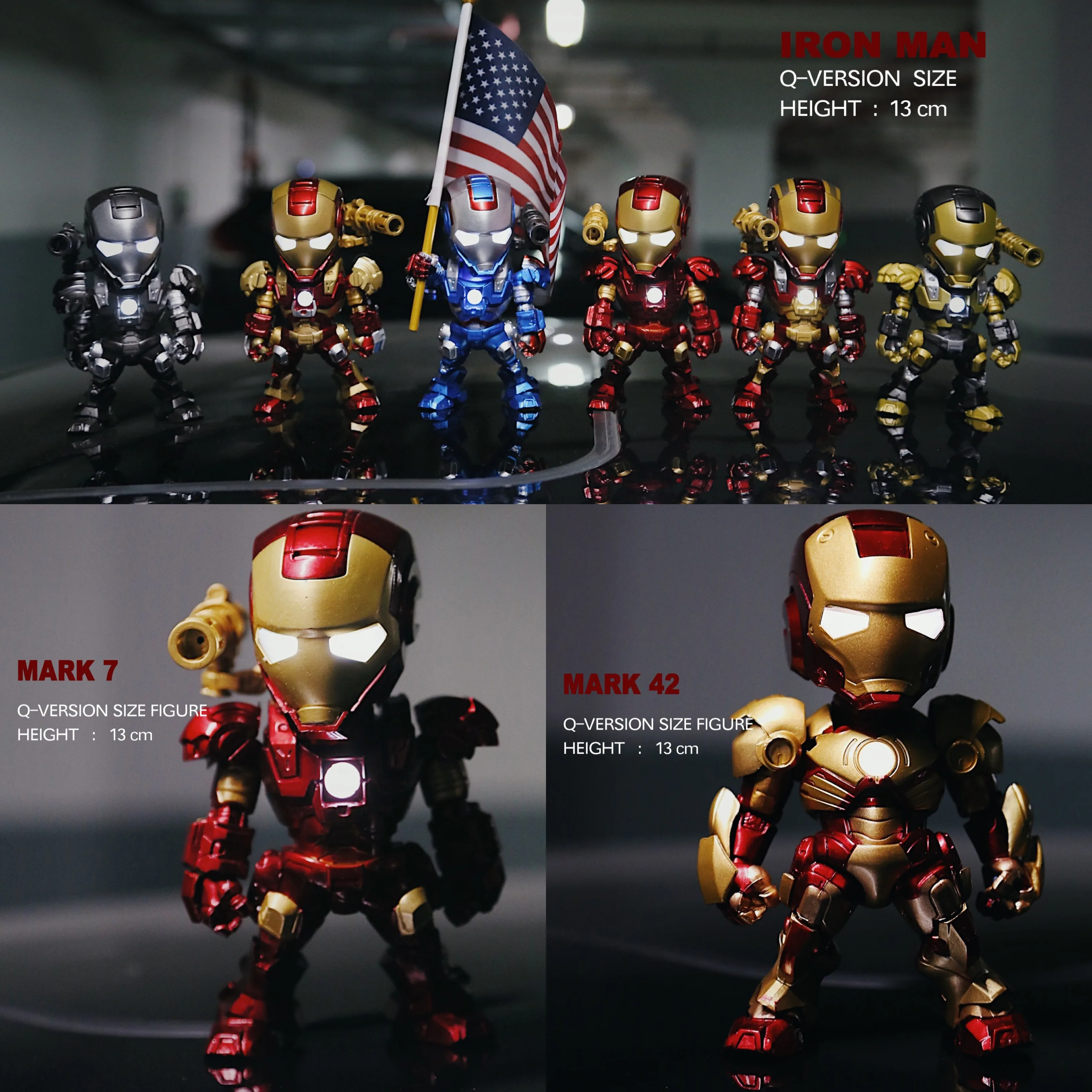 13cm-Super-Heroes-Mini-lovely-Egg-Attack-LED-Patriot-IronMan-PVC-Figure ...
