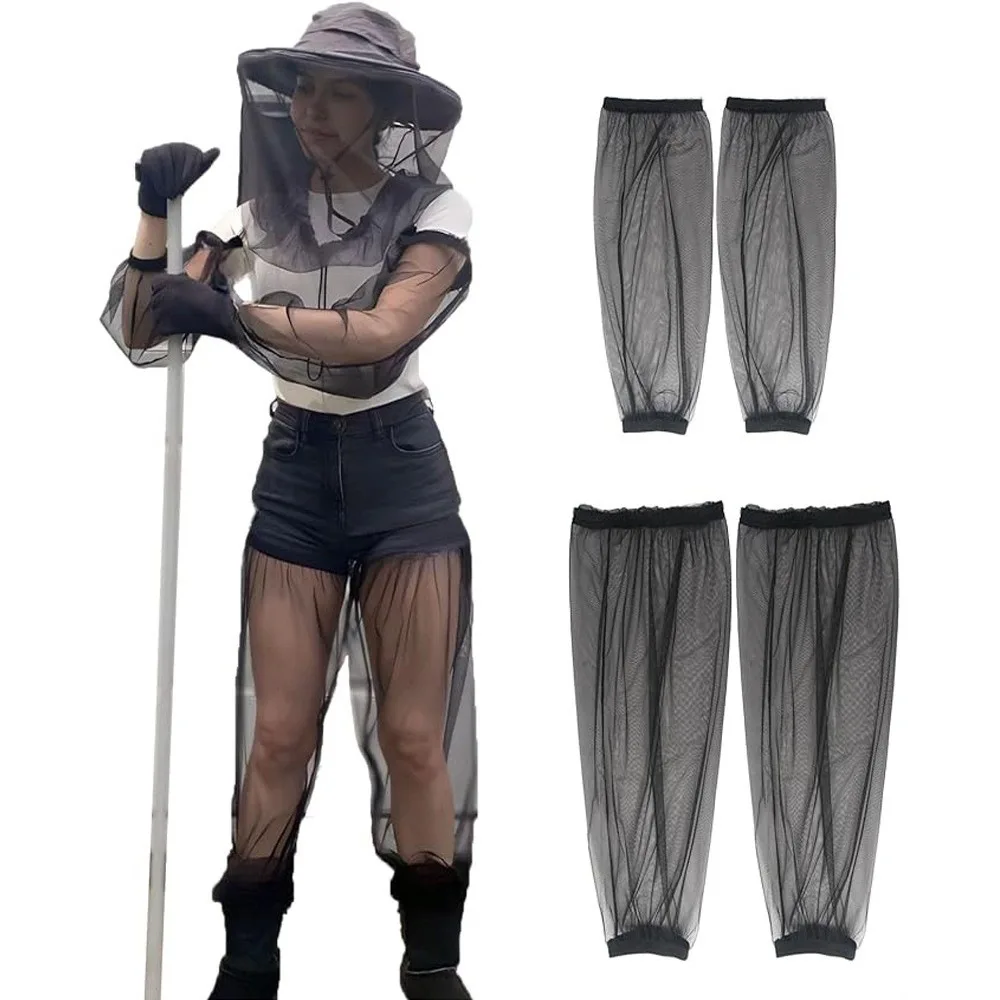 Outdoor-Camping-Hiking-Mesh-Arm-and-Leg-Mosquito-Nets-Insect-proof-Hat ...