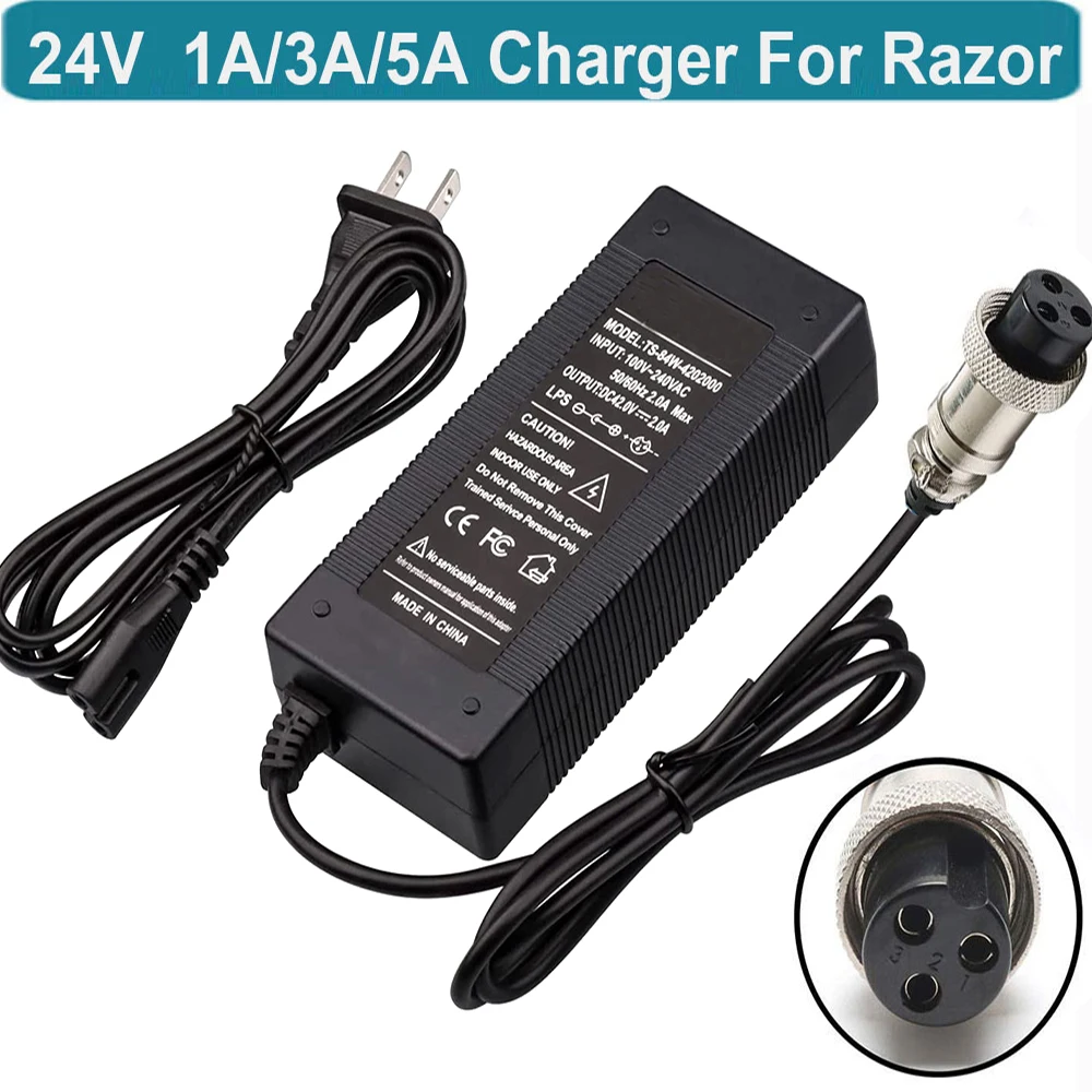 24V-Battery-Charger-for-Razor-E100-E200-E300-E125-E150-E500-E175-PR200 ...