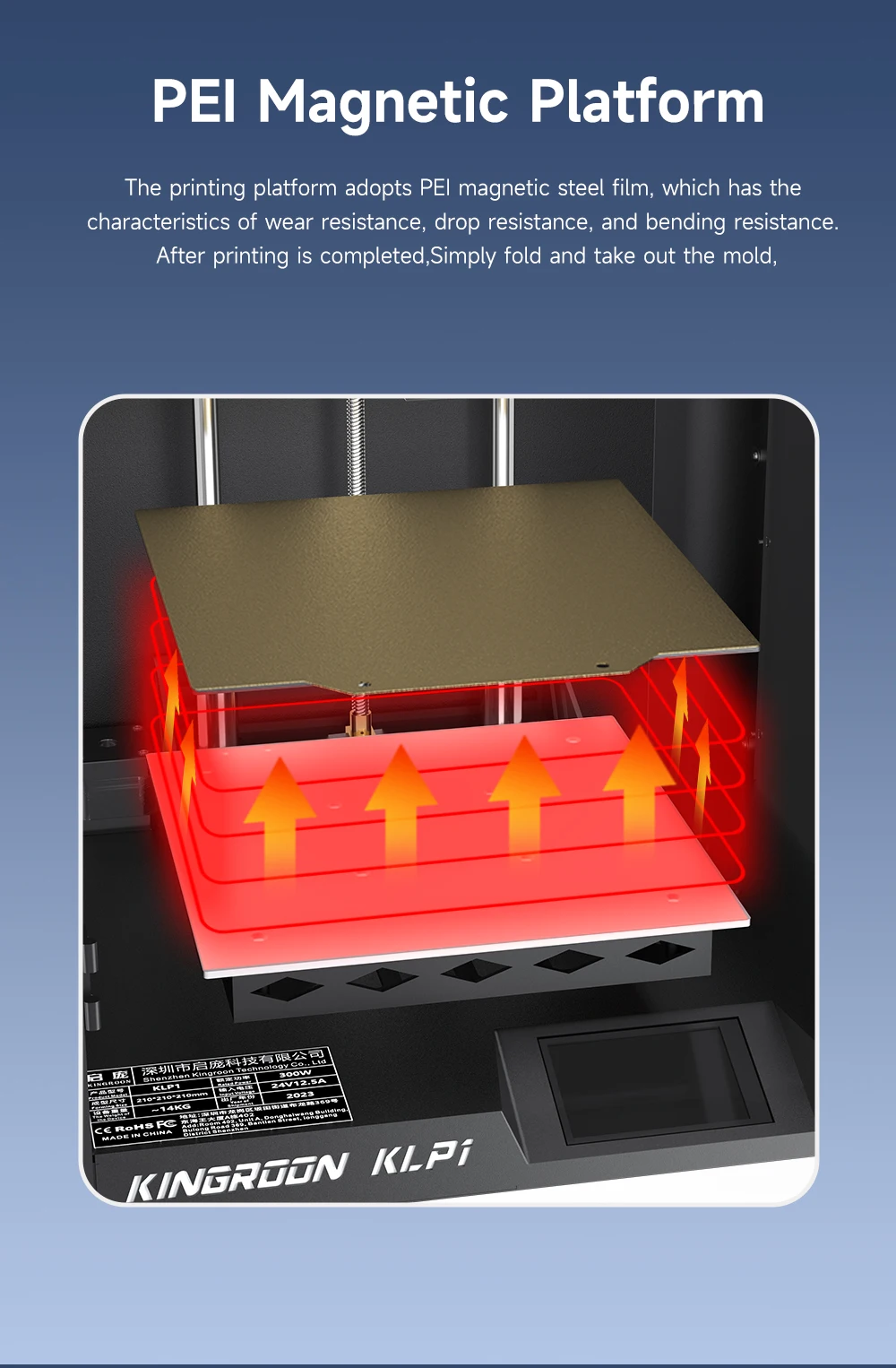 KINGROON klipper KLP1 3D Printer Klipper Board Super Fast Enclosure 3D Printing Size 210*210 ...