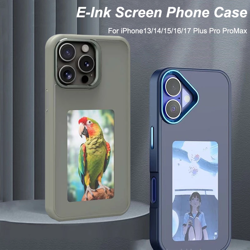E ink Screen Phone Case for iPhone 17 16 15 14 13Pro Max Smart NFC ...