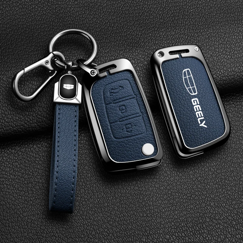 Zinc Alloy Car Key Case Cover Protect Folding Car Key For Geely Emgrand ...