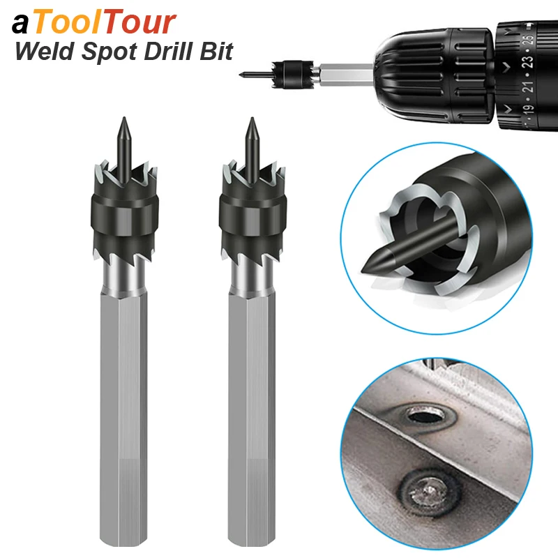 Drill Bit Spot Weld Cutter Remover Double Side Carbide Tip Stainless ...
