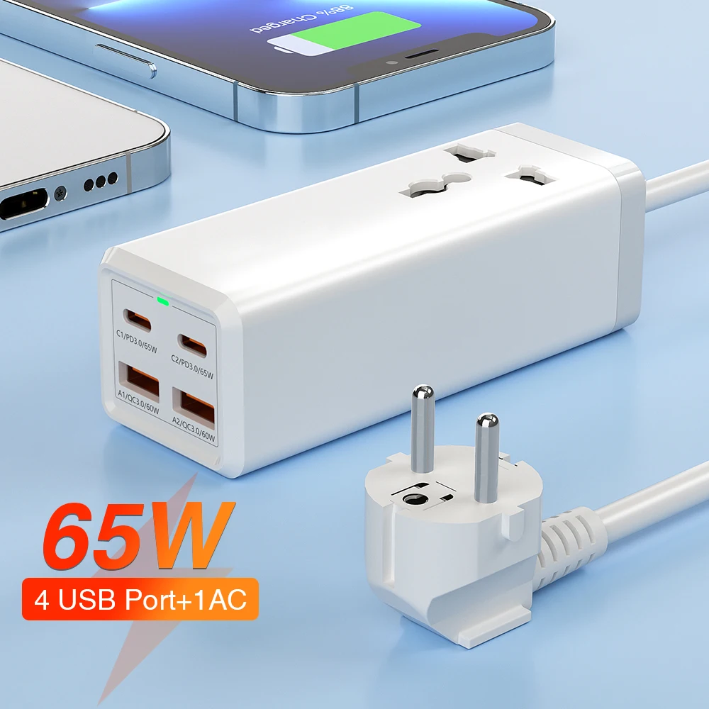 65W-USB-C-PD-Fast-Charger-Desktop-Power-Socket-Strip-Outlet-Extension ...