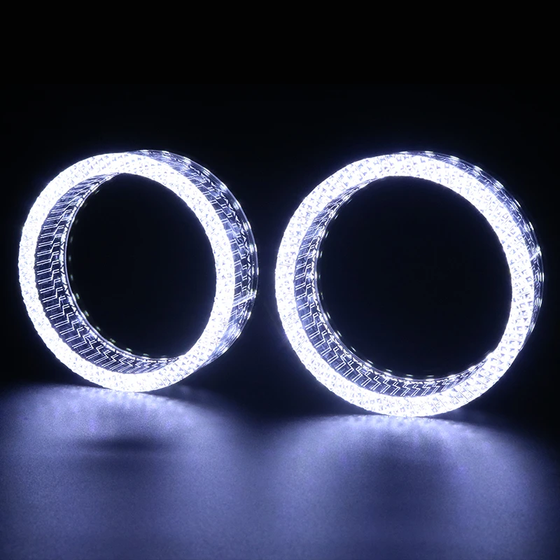 2-Pcs-3-5D-Crystal-Angel-Eye-Mask-LED-Halo-Rings-Shrouds-For-Bi-Xenon ...