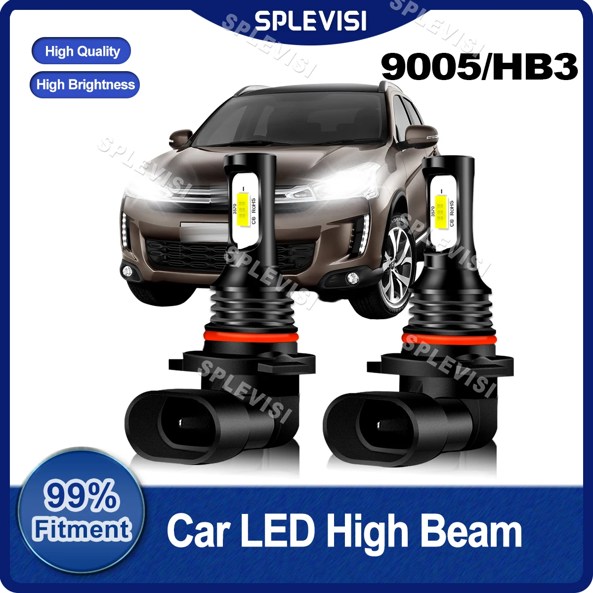 2PCS Fitment LED Headlight 9005/HB3 High Beam Bulbs CSP Chips For ...