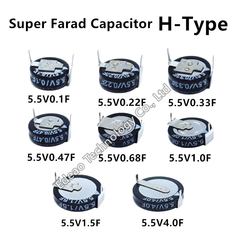 2~10Pcs 5.5V Super Capacitor 5.5V/0.1F 0.22F 0.33F 0.47F 0.68F 1.0F 1F 1.5F 4.0F Super Farad ...