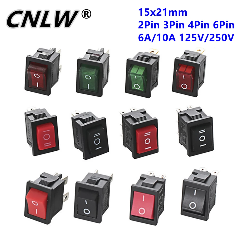 10-PCS-Push-Button-Switch-15x21mm-2Pin-3Pin-4Pin-6Pin-6A-10A-125V-250V ...