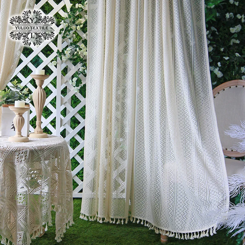 French-vintage-crochet-hollowed-out-lace-screen-curtain-Bohemian-style ...