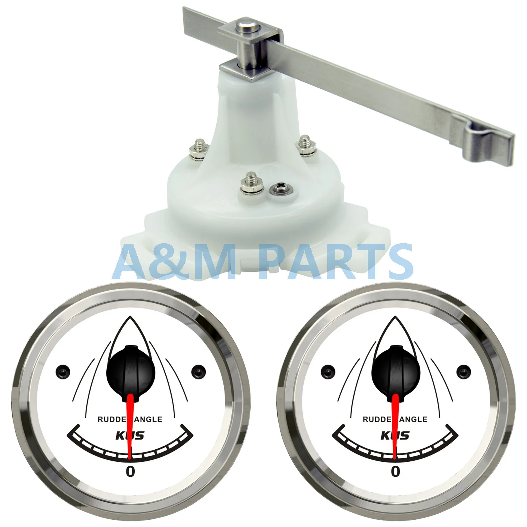 Kus Boat Rudder Angle Gauge Indicator W/ Dual Station Rudder Sensor 0 ...