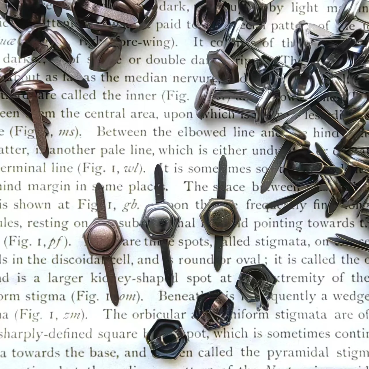 50pics-6-5mm-Hexagon-Retro-Brads-Symbol-Brads-Diy-Embellishment ...