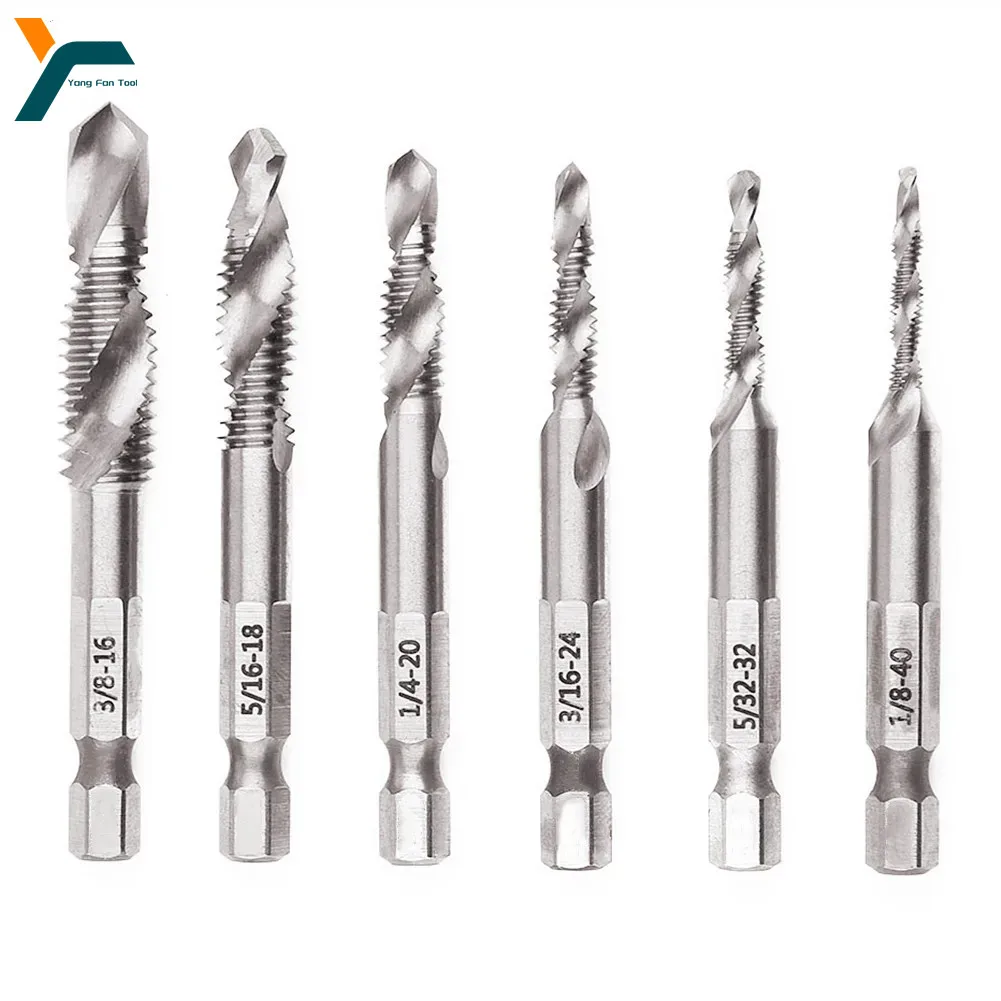 6-St-ck-Compound-British-Tap-Bohrer-Schrauben-gewinde-Sechs-kant-schaft ...