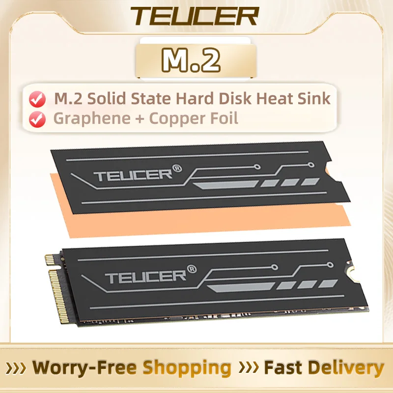 Disipador térmico SSD M.2 de lámina de cobre y grafeno TEUCER, diseño ...