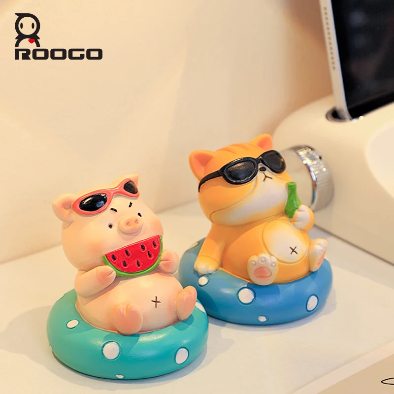 Roogo-Figurine-Hand-made-Cute-Cartoon-Animal-Car-Home-Dual-use-Figure ...