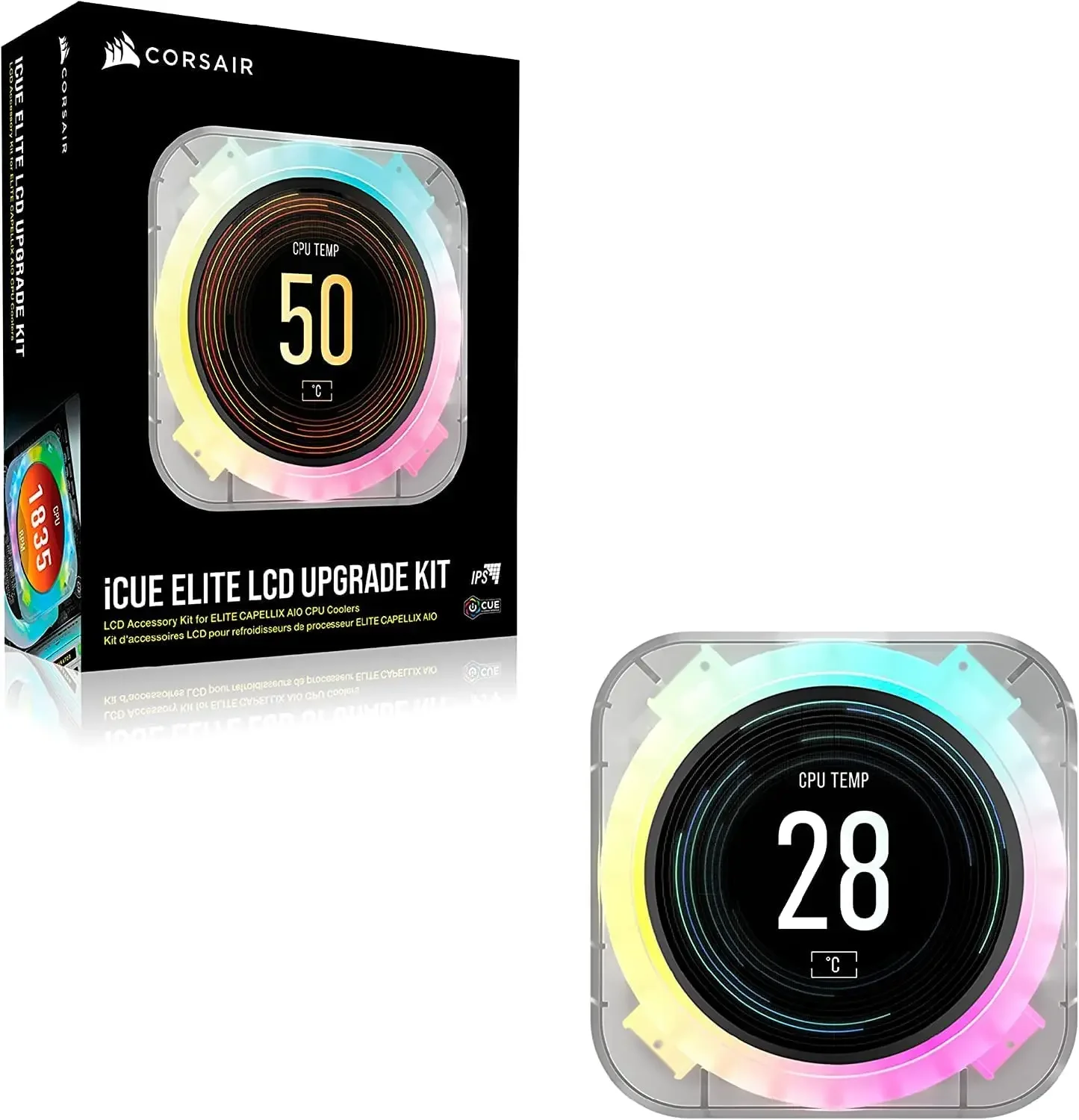 CORSAIR-Kit-Elite-Atualiza-o-LCD-Ice-CPU-Water-Cooler-Kit-Tela-Dedicada ...