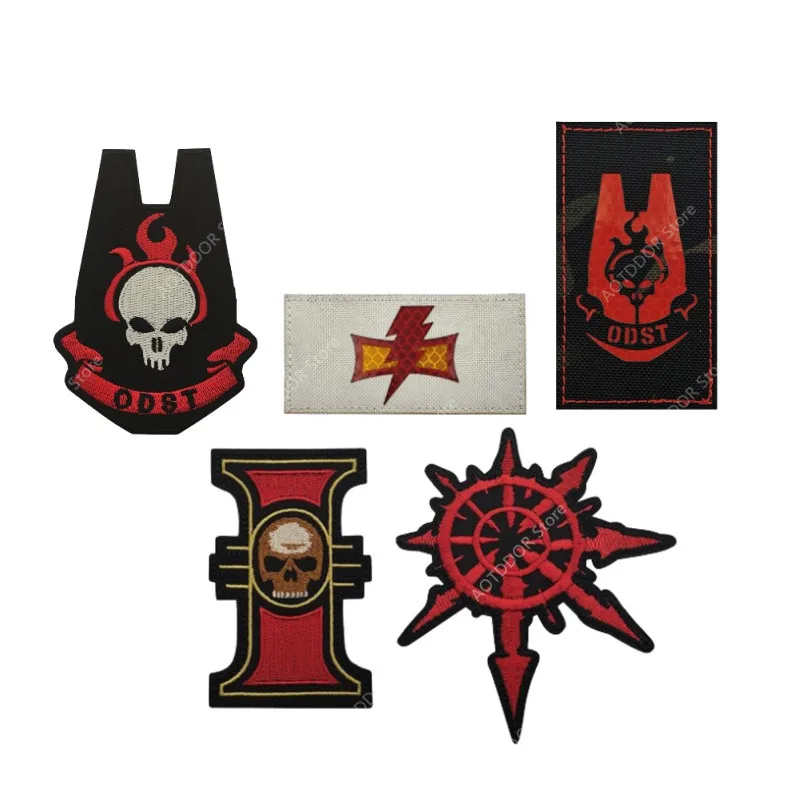 New-40K-Warhamme-Embroidered-Helltroopers-ODST-Armband-Red-Symbol ...
