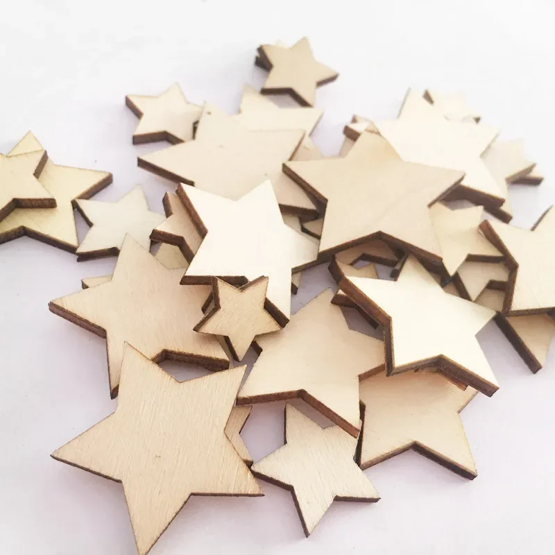 100pcs-Unfinished-Wooden-Star-Cutout-Shapes-Wood-Stars-Shaped-Wood ...