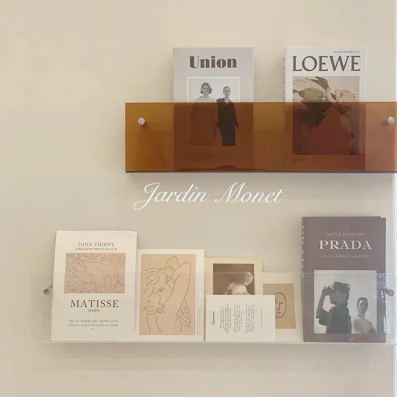 Acrylic-Wall-mounted-Book-Stand-Creative-Wall-Shelves-Picture-Book ...