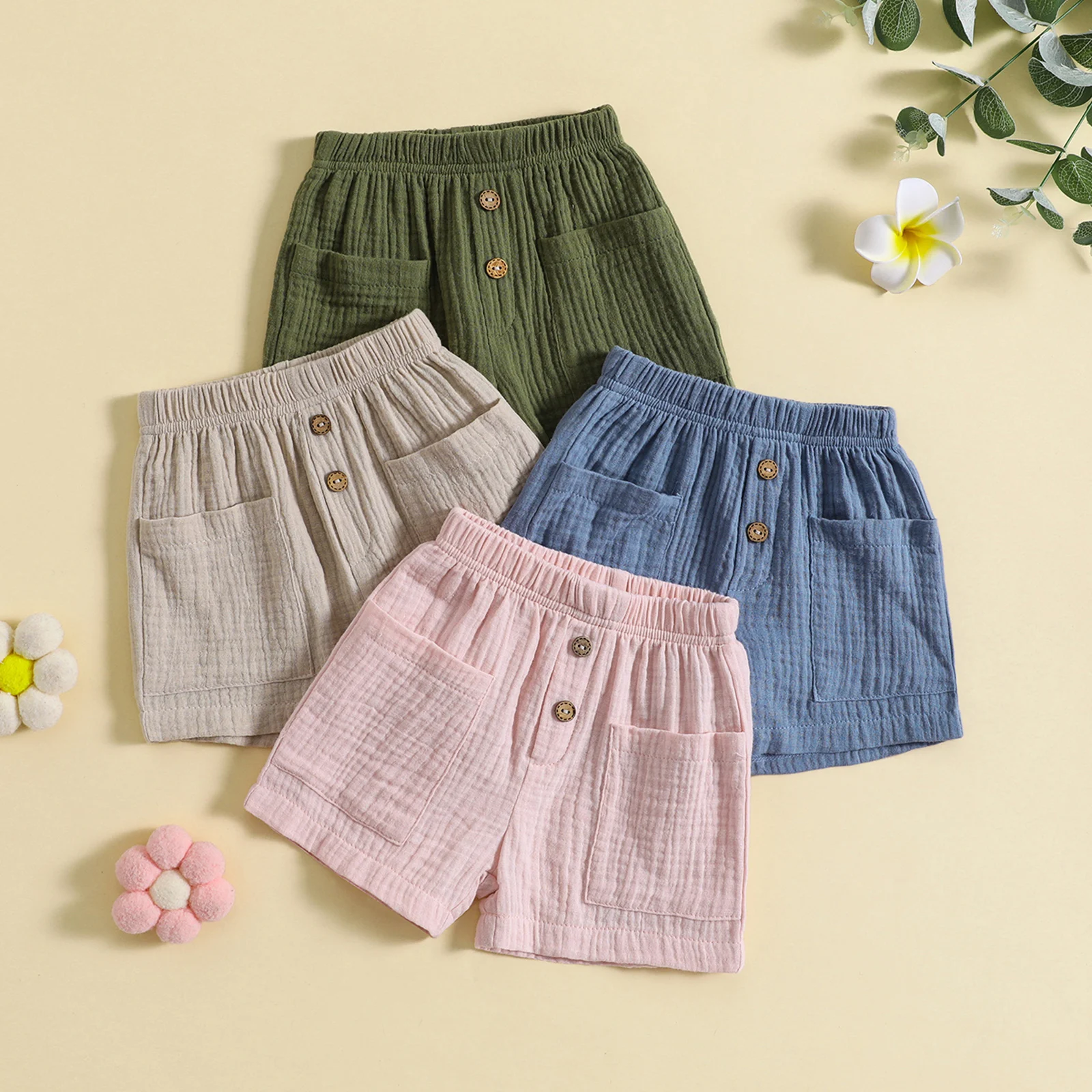 Pudcoco-Toddler-Casual-Shorts-Solid-Color-Elastic-Short-Pants-with ...