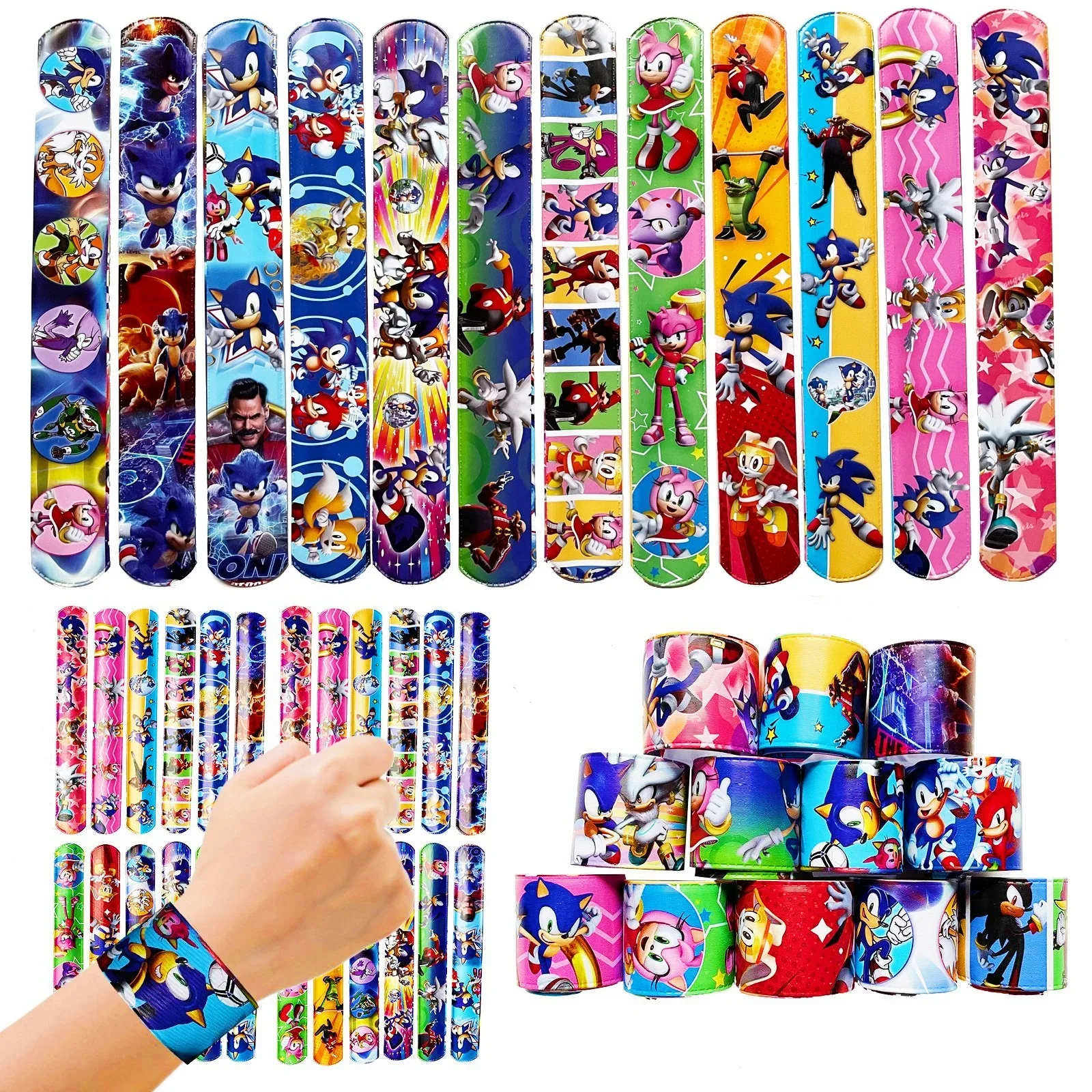 Pokemon Sonic Slap Bracelets Figurine Anime Wristband Child Pocket Slap ...