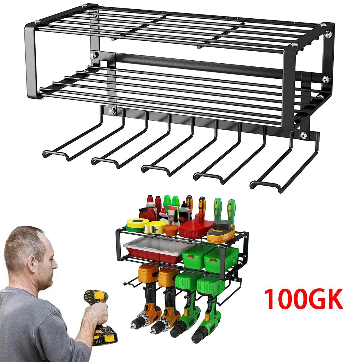 Power-Tool-Rack-Electric-Drill-Holder-Wall-Mount-Power-Tool-Organizer ...