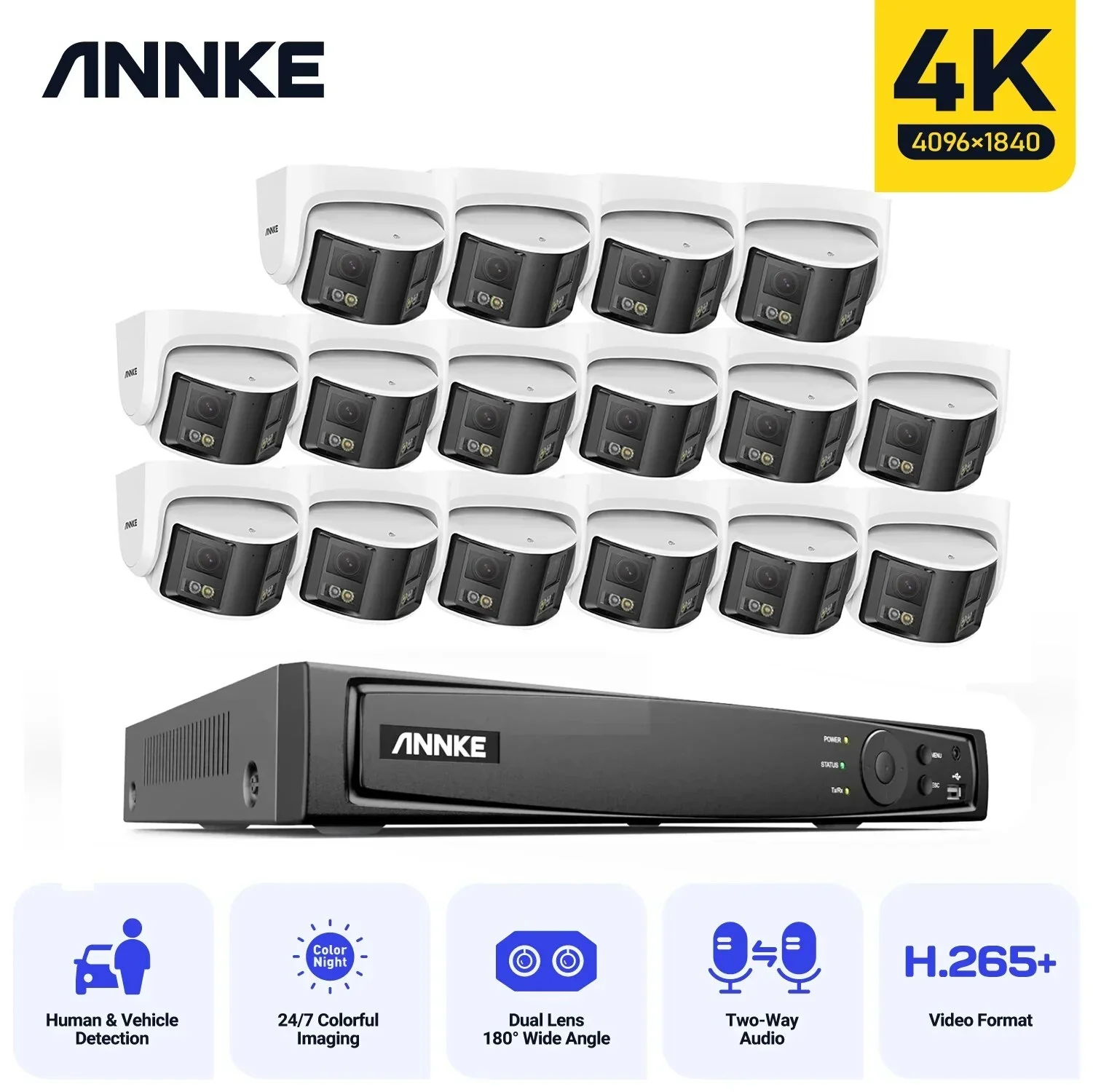 ANNKE-16CH-NVR-8MP-Dual-Lens-POE-IP-Camera-Full-Color-Night-Vision-180 ...