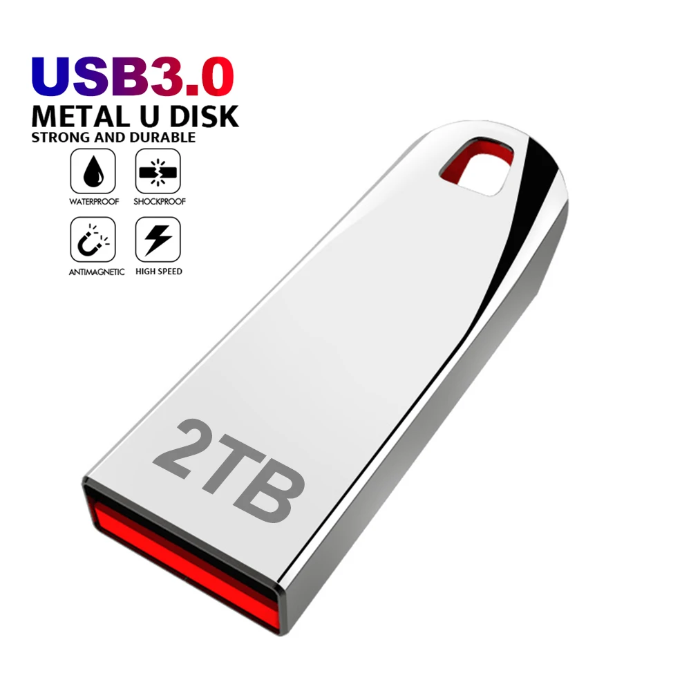 2TB 펜 드라이브 고속 USB 플래시 드라이브 금속 1TB Pendrive 3.0 USB 512GB 휴대용 SSD 메모리 ...
