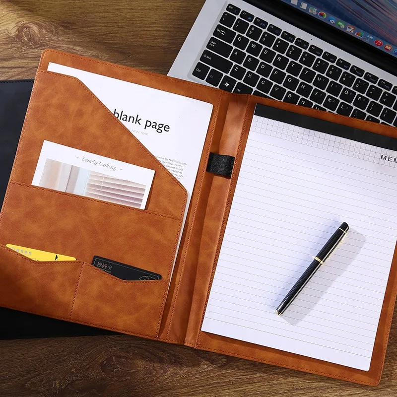 University-Executive-A4-Leather-Portfolio-Folder-Padfolio-Metal ...