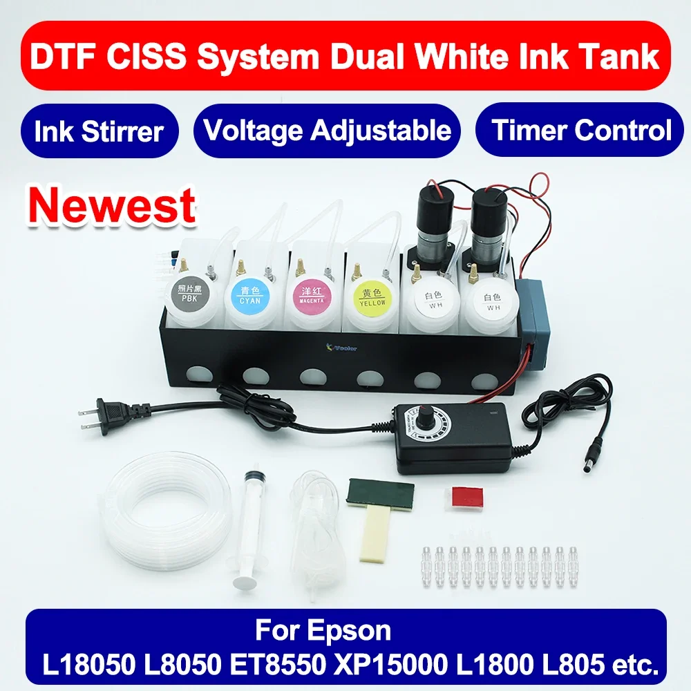 250ML DTF CISS Ink System Convert DIY Kit Dual White Ink Tank Shake For ...