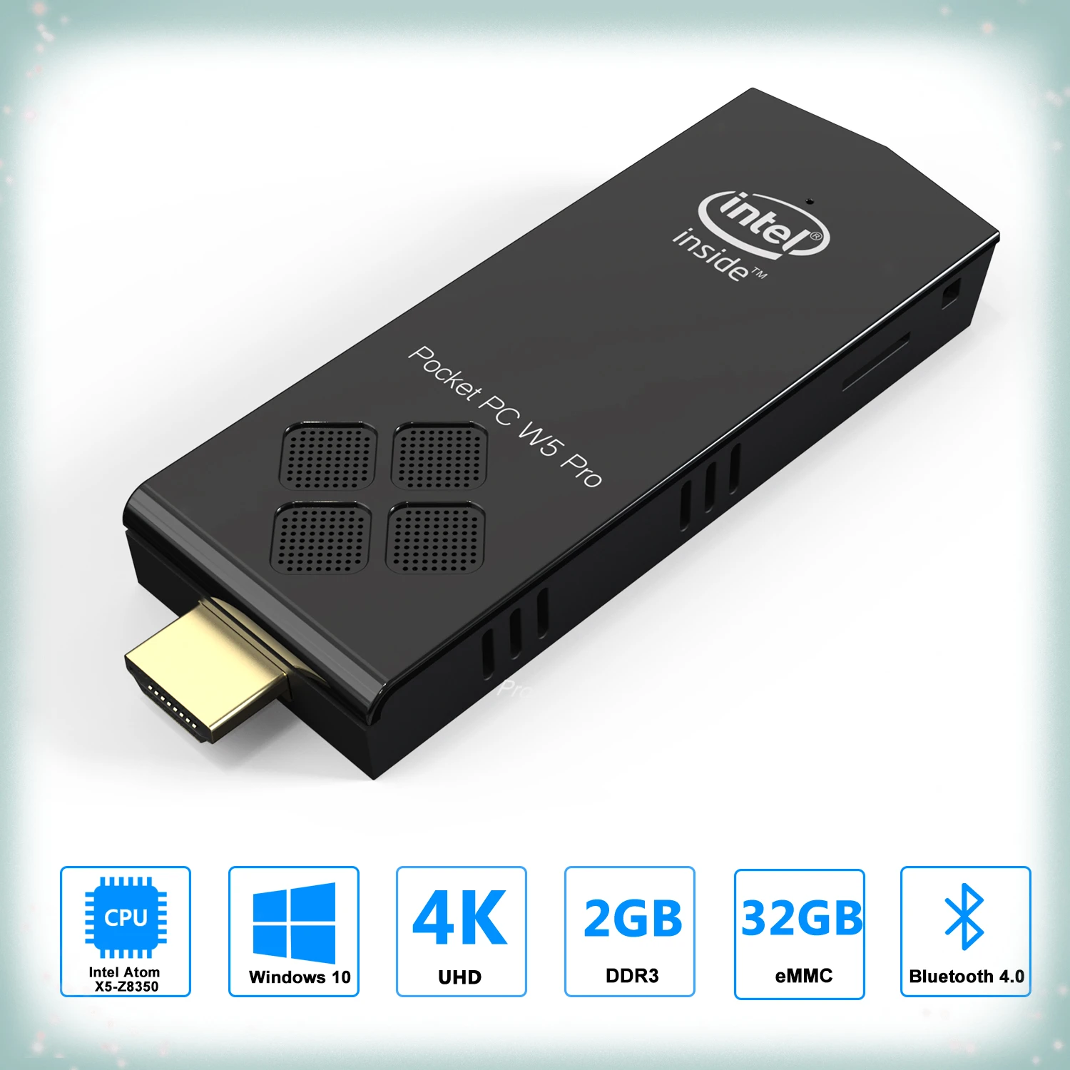 W5 Pro Portable Mini Pc Intel Z8350 Quad Core Activated Windows 10 Pc ...