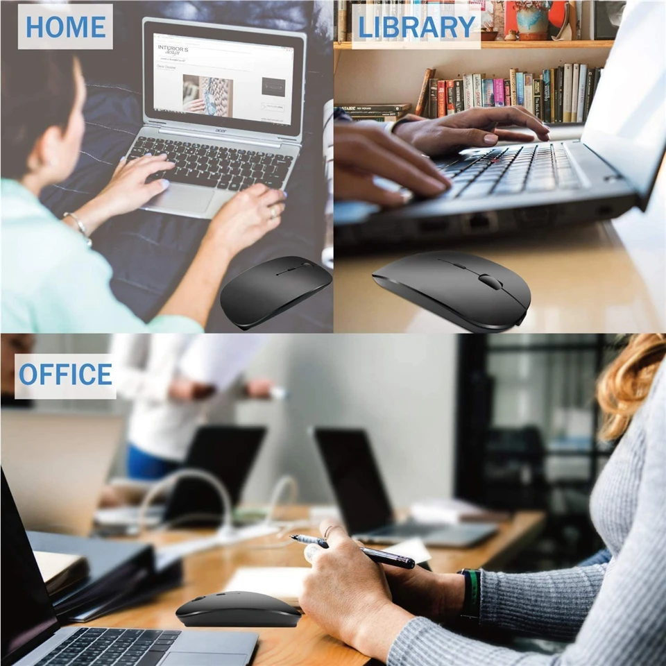 Generic Wireless Mouse Bluetooth Rechargeable Mouse Wireless Computer ...