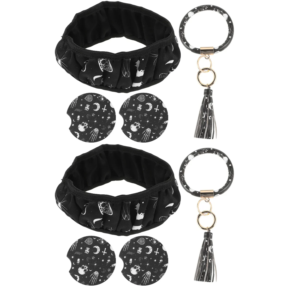 2-Sets-Car-Steering-Wheel-Cover-Halloween-Key-Chains-Covers-Witchy-Cute ...