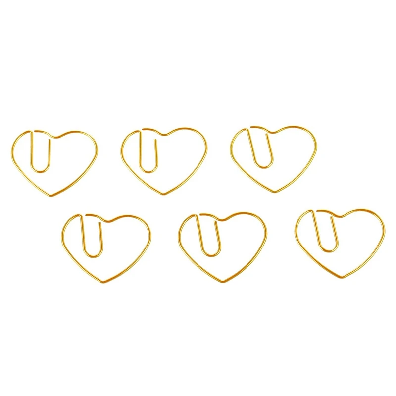 100-Pieces-Love-Heart-Shaped-Small-Paper-Clips-Bookmark-Clips-for ...
