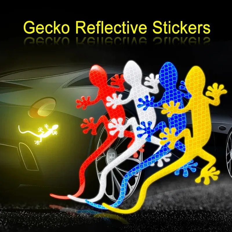 1-PCS-Simple-Car-Reflective-Sticker-Creative-Gecko-Shape-Safety-Warning ...