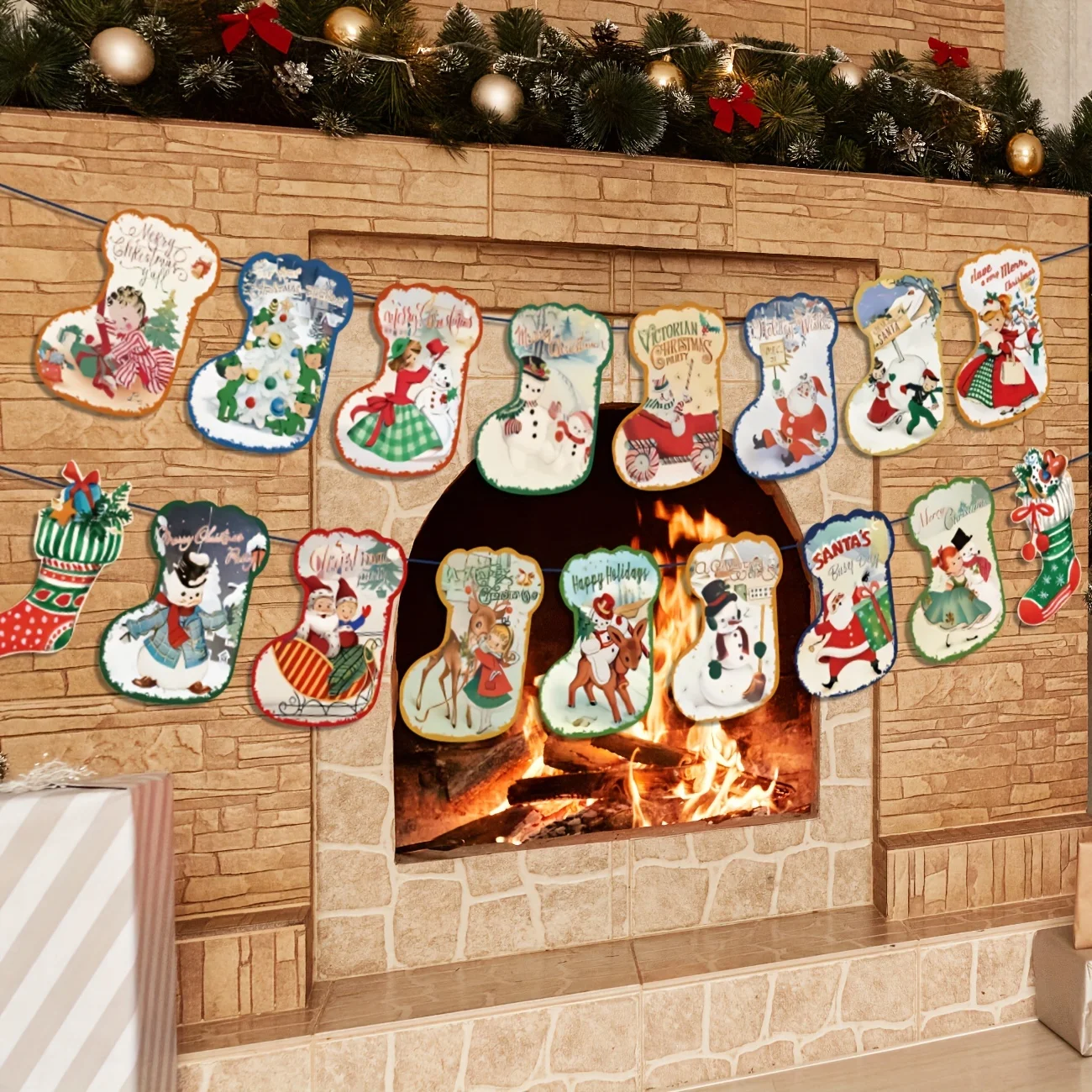Vintage-Merry-Christmas-Banner-Decorations-Christmas-Decorations-for ...